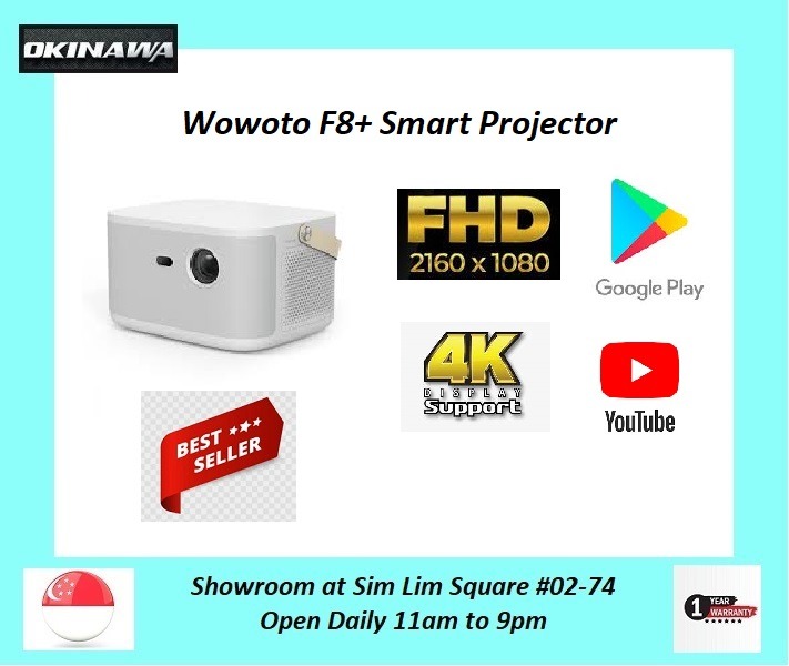2023 New Okinawa Wowoto F8+ Smart Android Tv Full HD Theatre Auto Focus ...