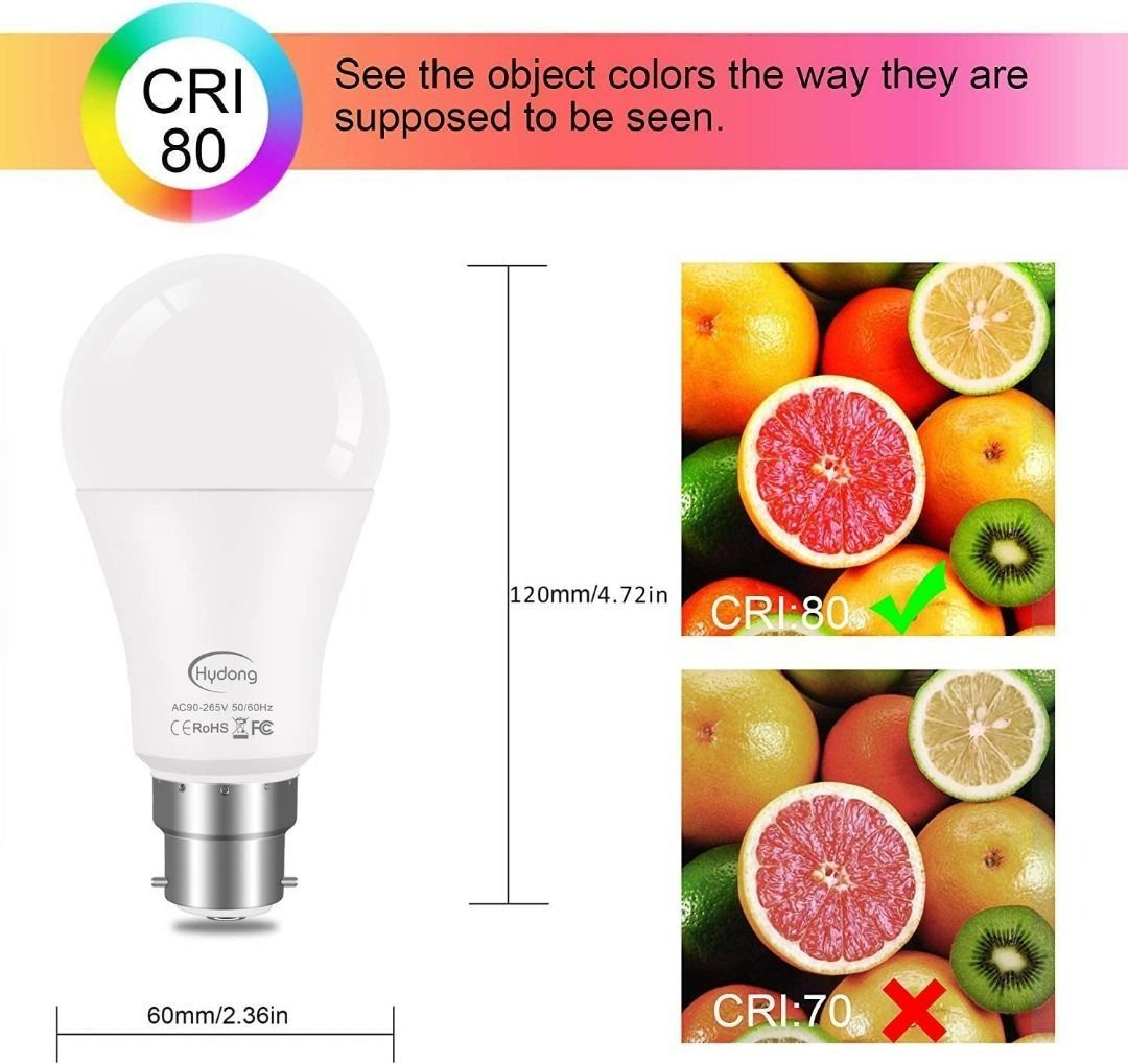 2751) HYDONG COLOUR CHANGING LIGHT BULB B22 BAYONET 10W RGBW LED LIGHT ...
