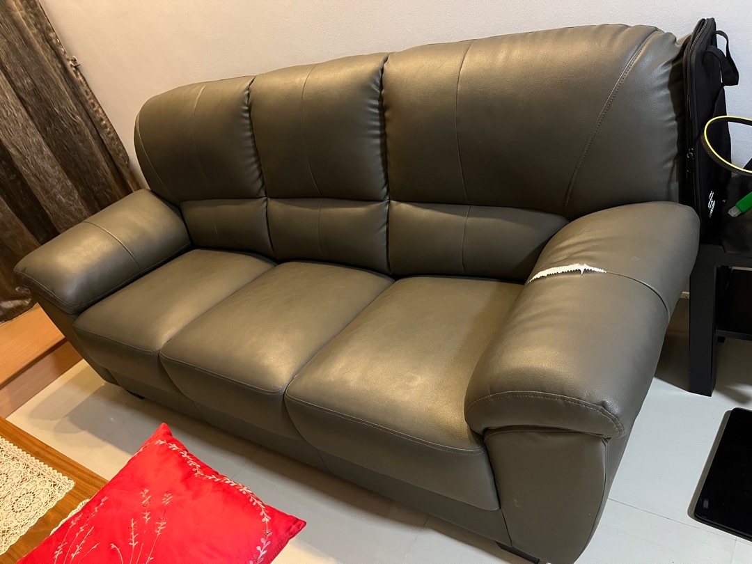 3 seater PVC sofa, Furniture & Home Living, Furniture, Sofas on Carousell