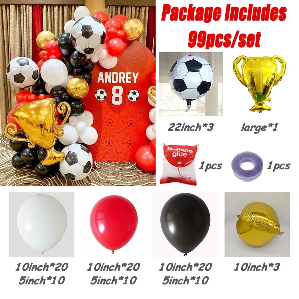 99Pcs Football Soccer Garland Arch Kit Giant Soccer Ball & Trophy ...
