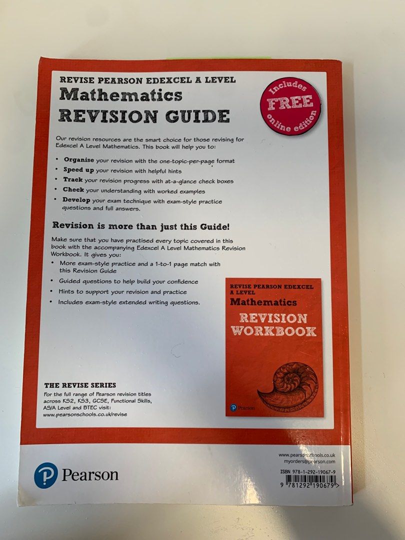 A-Level Maths revision guide PEARSON EDEXCEL, 興趣及遊戲, 書本 & 文具, 教科書 ...