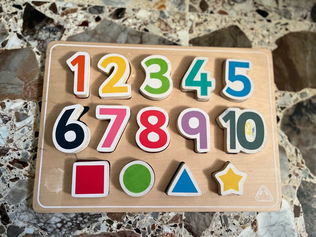 Alphabet, shape and numbers wooden toy for kids, Babies & Kids, Infant ...