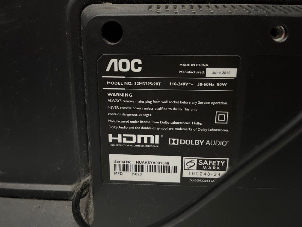 AOC Tv brand 32", TV & Home Appliances, TV & Entertainment, TV on Carousell