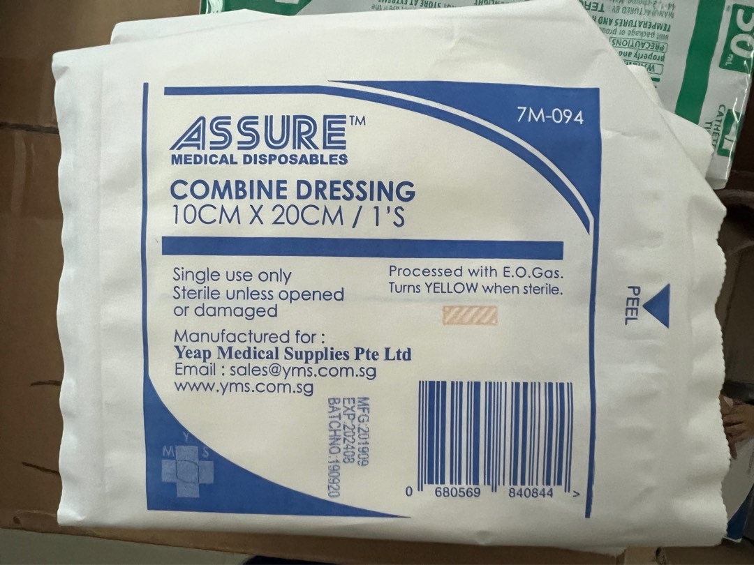 ASSURE Combine Dressing 10cm X 20cm, Health & Nutrition, Medical ...