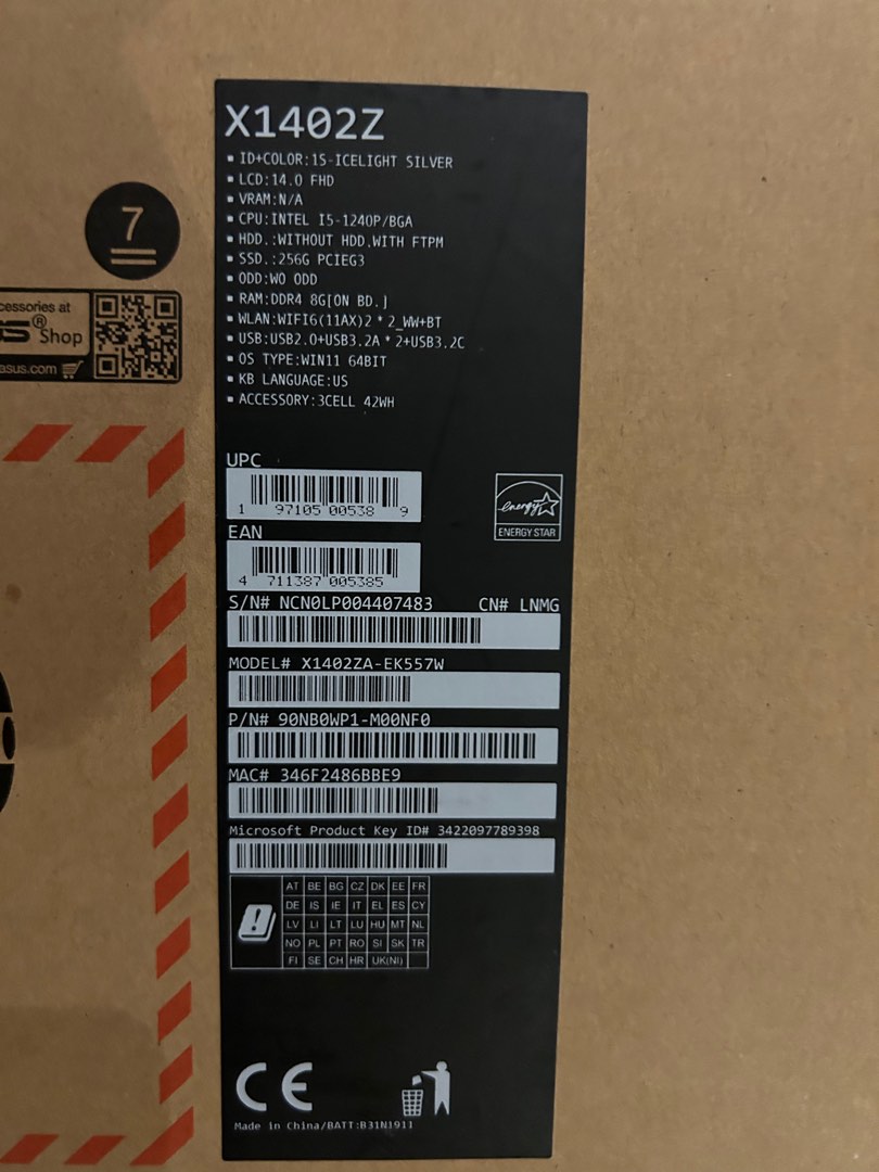 ASUS Vivobook X1402Z, Computers & Tech, Laptops & Notebooks on Carousell