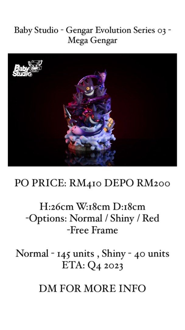 Baby Studio - Gengar Evolution - Mega Gengar, Hobbies & Toys, Toys ...