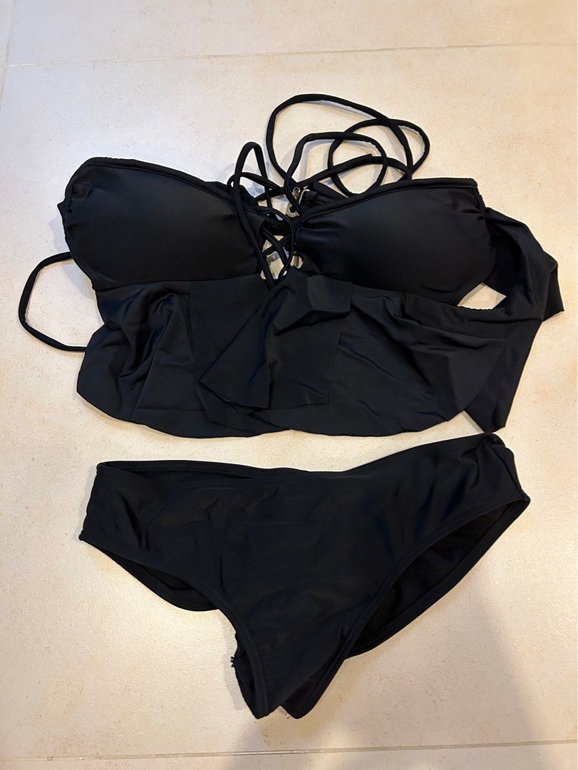 Black bikini, Women's Fashion, Swimwear, Bikinis & Swimsuits on Carousell