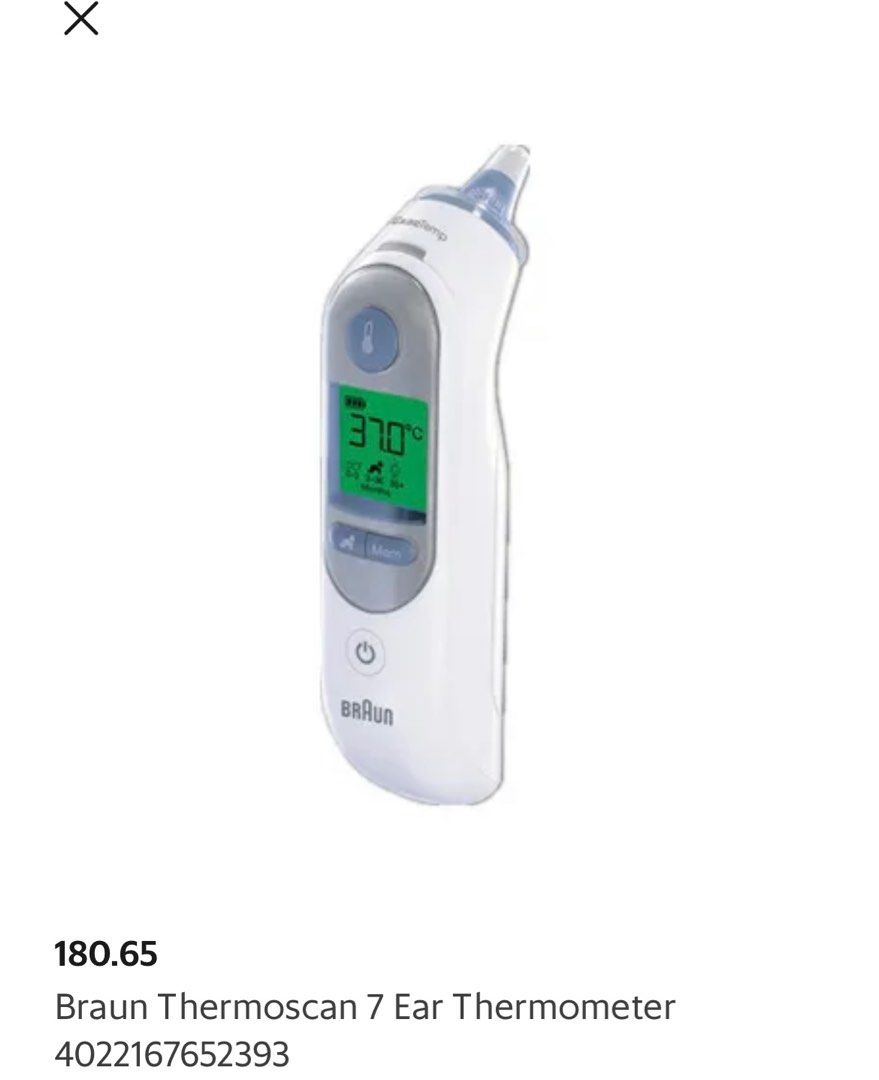Braun ear thermometer, Health & Nutrition, Health Monitors & Weighing ...