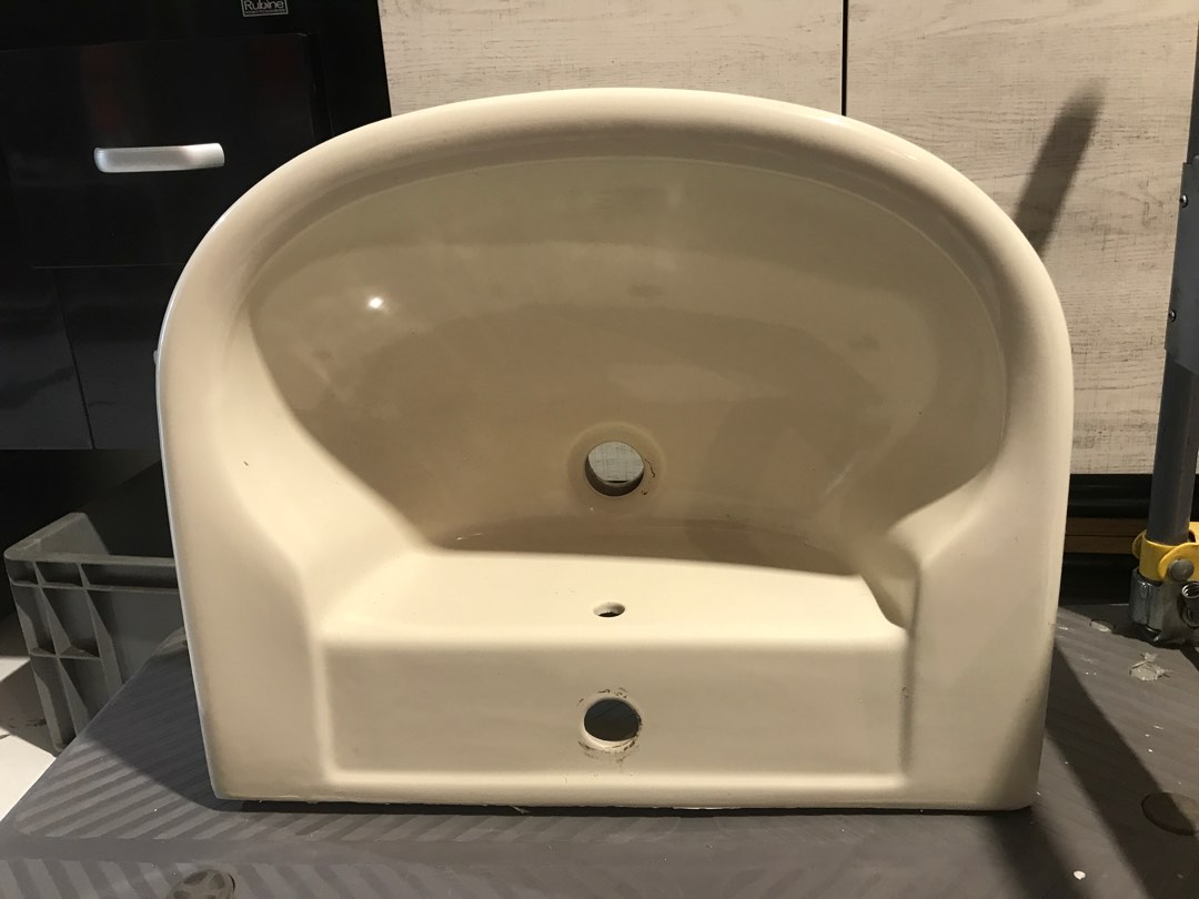 BTO Toilet Basin Sink Light CREAM Color, Furniture & Home Living ...