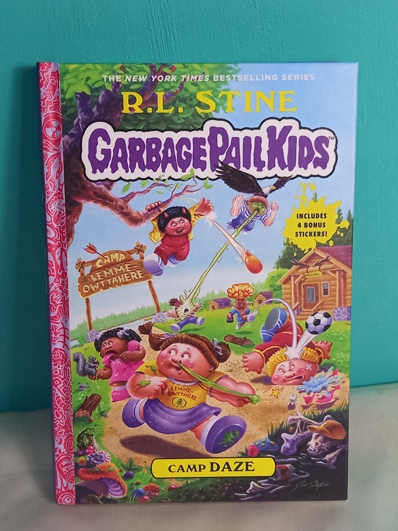 "CAMP DAZE" R.L. Stine Garbage Pailkids Book Hardcover Include 4 Bonus ...