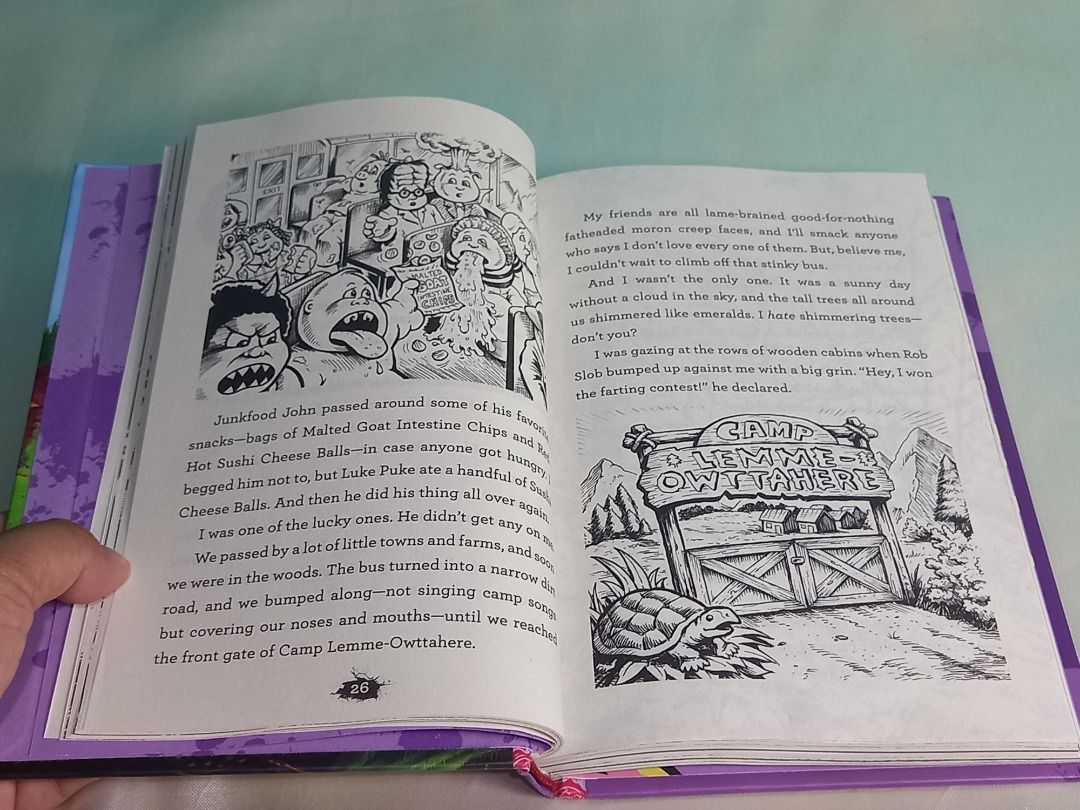 "CAMP DAZE" R.L. Stine Garbage Pailkids Book Hardcover Include 4 Bonus ...