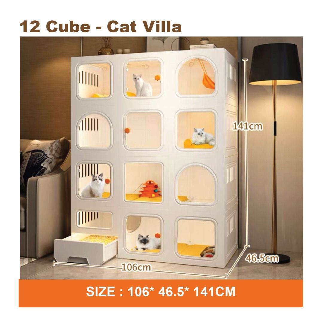 FREE DELIVERY & INSTALLATION | Cat Palace Cat Villa Cube Cabinet Cat ...