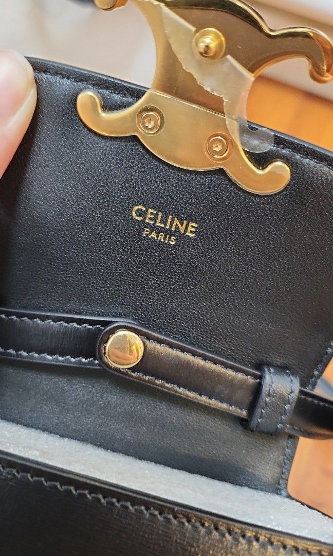 CELINE MINI TRIOMPHE IN SHINY CALFSKIN BLACK, Luxury, Bags & Wallets on ...