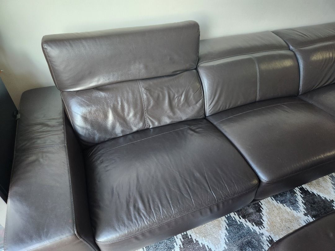 Cellini Kof sofa 3 seater half leather with Foot stool (2021 ...