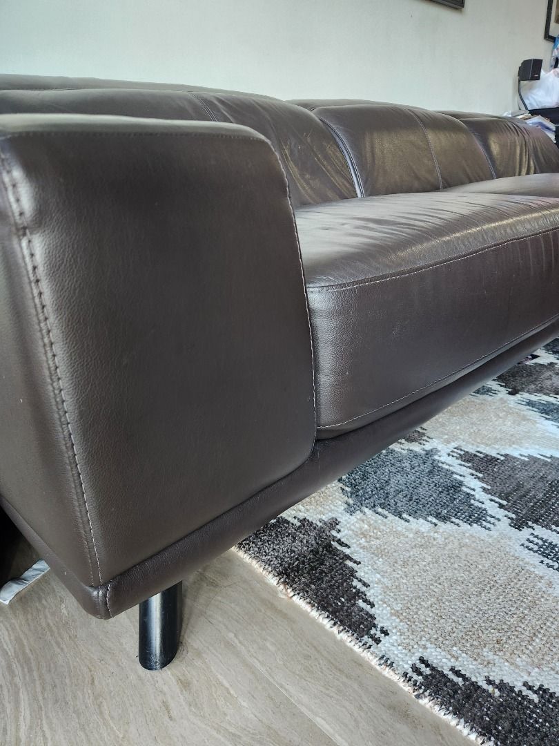 Cellini Kof sofa 3 seater half leather with Foot stool (2021 ...