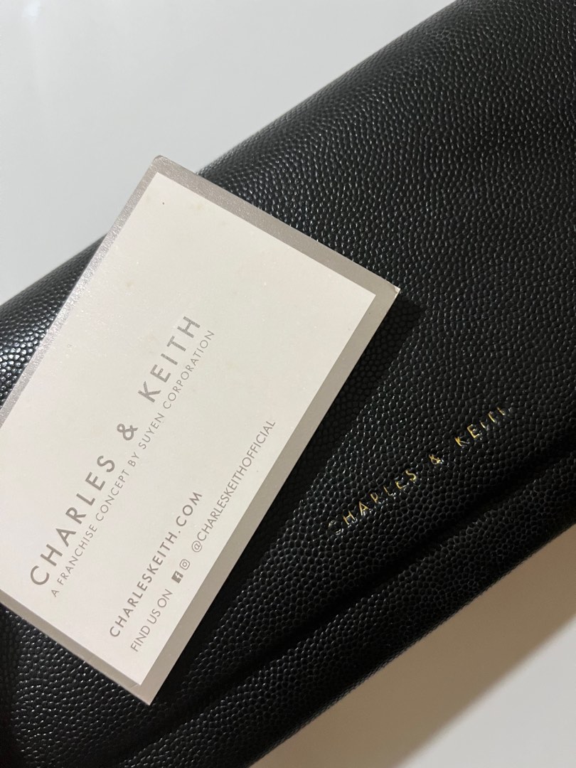 Charles and Keith black long wallet, Women's Fashion, Bags & Wallets ...