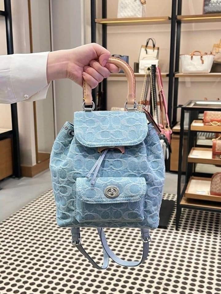 COACH MINI RIYA BACKPACK 21 IN SIGNATURE DENIM - P 3500 on Carousell