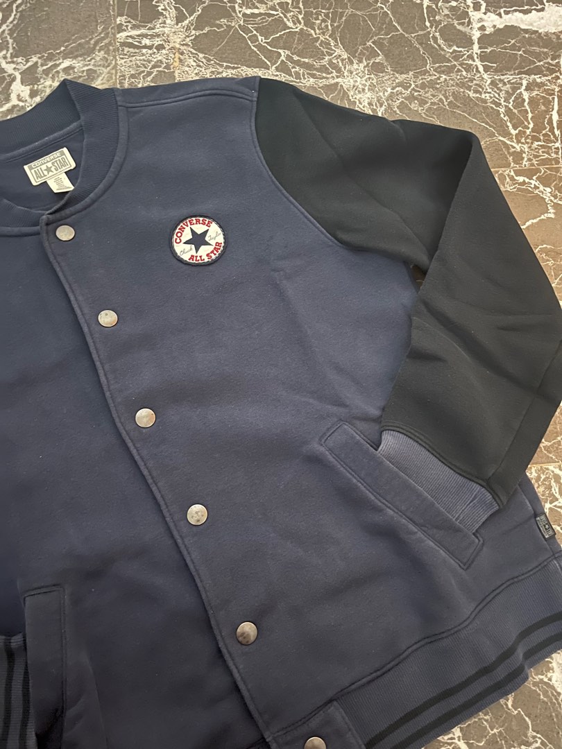 converse varsity jacket, Men's Fashion, Tops & Sets, Hoodies on Carousell