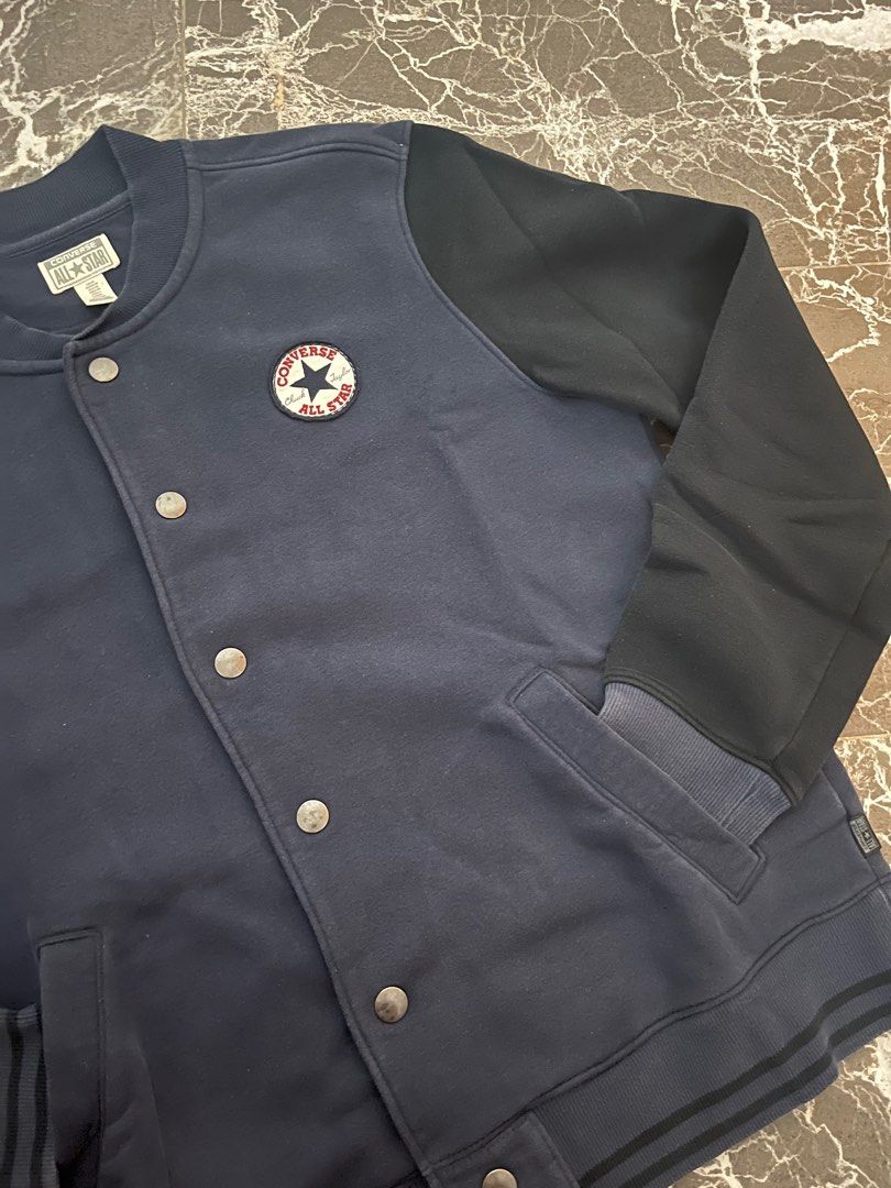 converse varsity jacket, Men's Fashion, Tops & Sets, Hoodies on Carousell