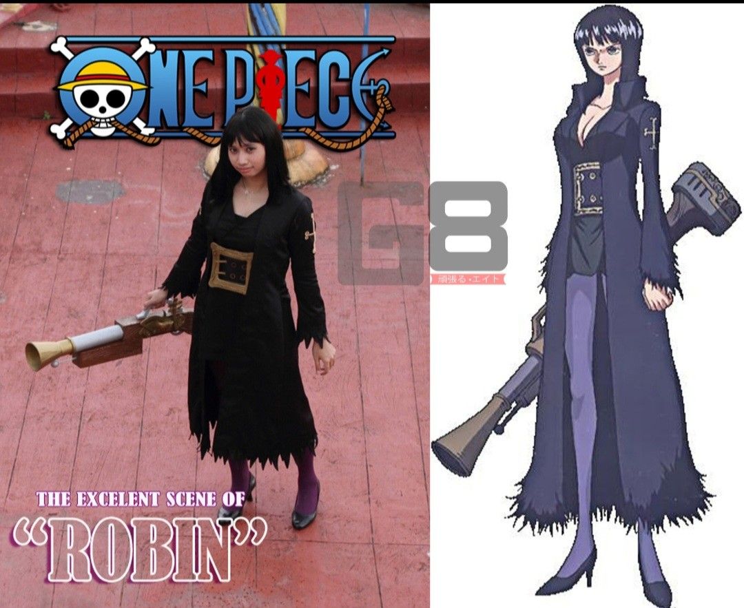 Costume Nico Robin One Piece World Mafia version cosplay, Fesyen Wanita ...