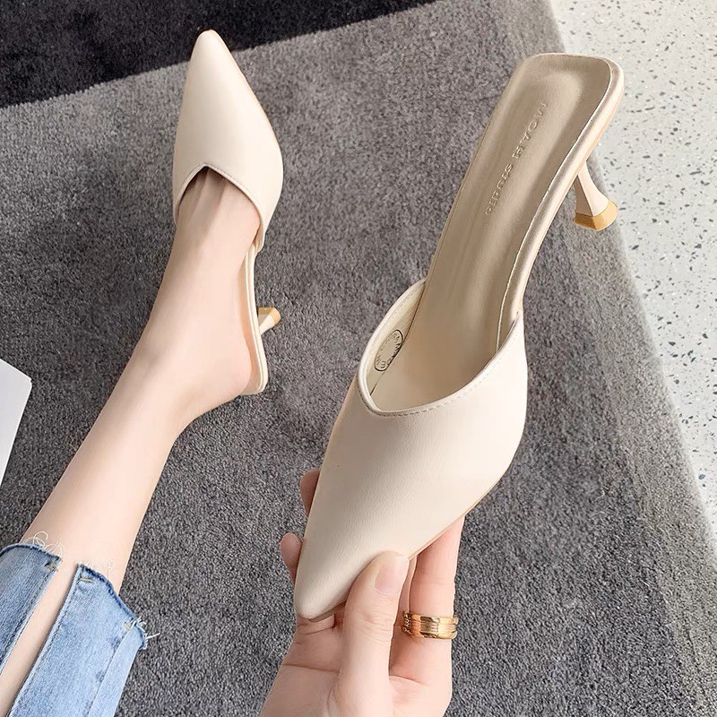 Cream Color Half Heels, Women's Fashion, Footwear, Heels on Carousell
