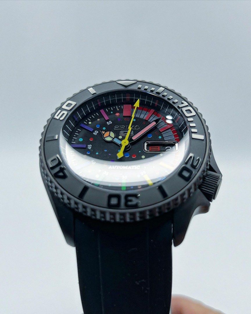 Custom Seiko Mod Black Rainbow Dot SKX Yachtmaster in 42mm, Men's ...
