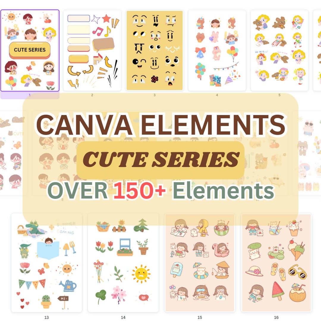 Instagram Facebook XHS post /CUTE Canva editable elements / no ...
