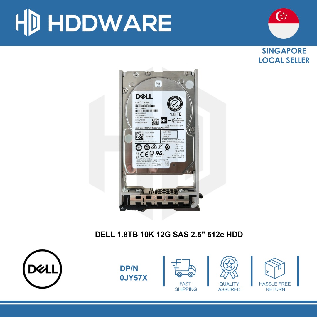 DELL 1.8TB 10K 12G SAS 2.5'' 512e HDD // JY57X // 0JY57X, Computers ...