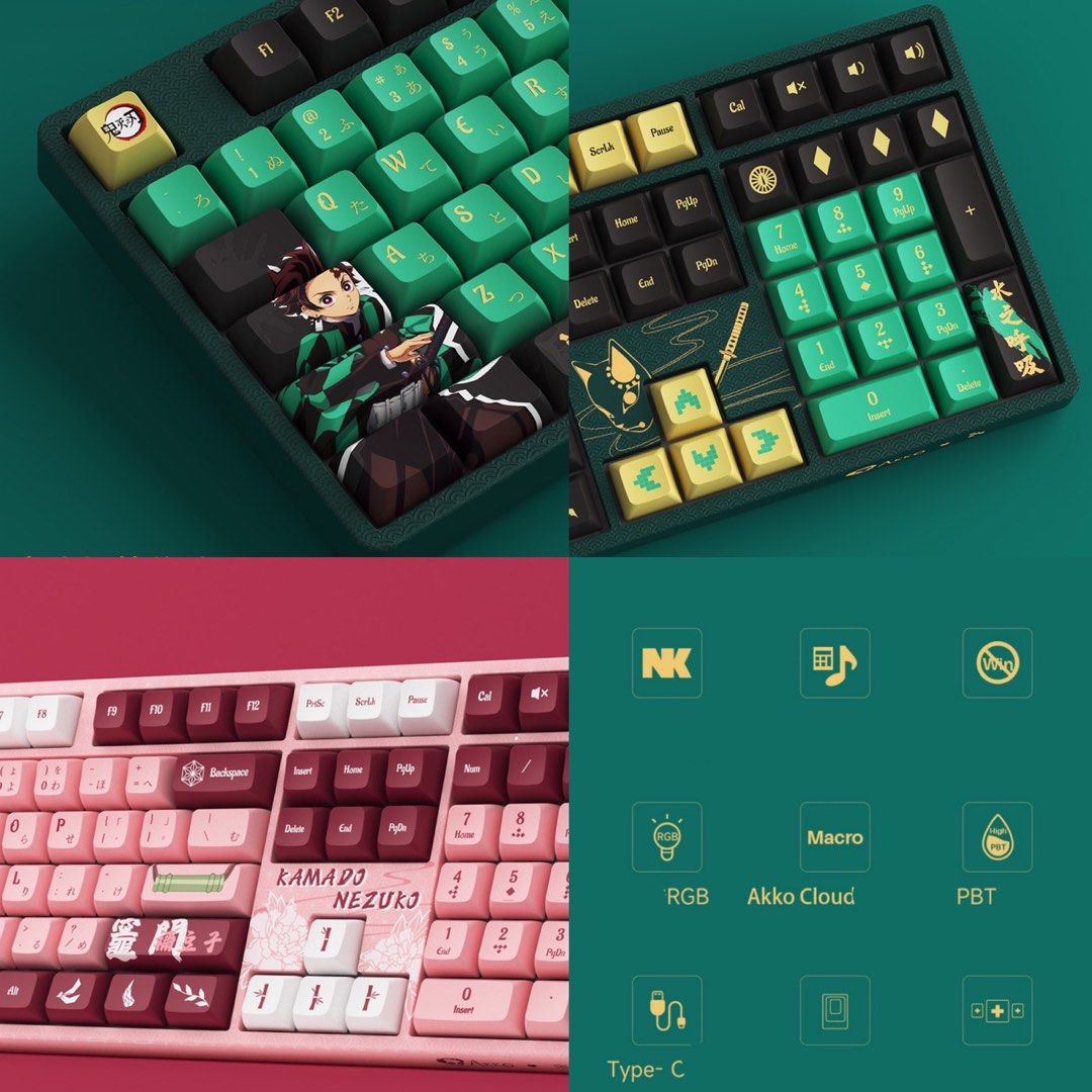 TANJIRO DEMON SLAYER X AKKO (CS; 5108B) PC KEYBOARD (LIGHT UP) / LAPTOP ...