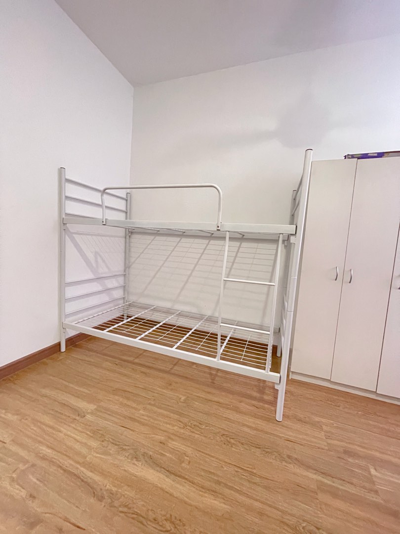 DOUBLE DECKER METAL BED FRAME, Furniture & Home Living, Furniture, Bed ...