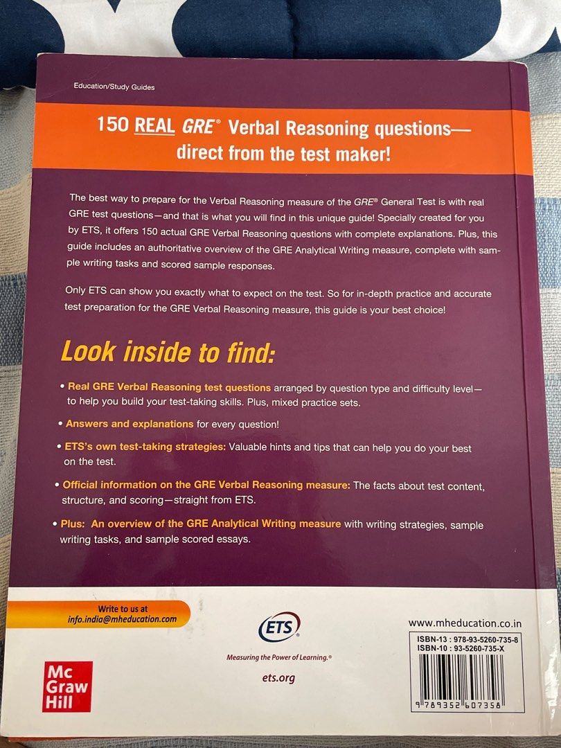 ETS official GRE Verbal reasoning, Hobbies & Toys, Books & Magazines ...