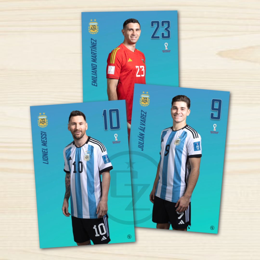 FIFA World Cup 2022 Player Cards (Lionel Messi, Julian Alvarez, Angel ...
