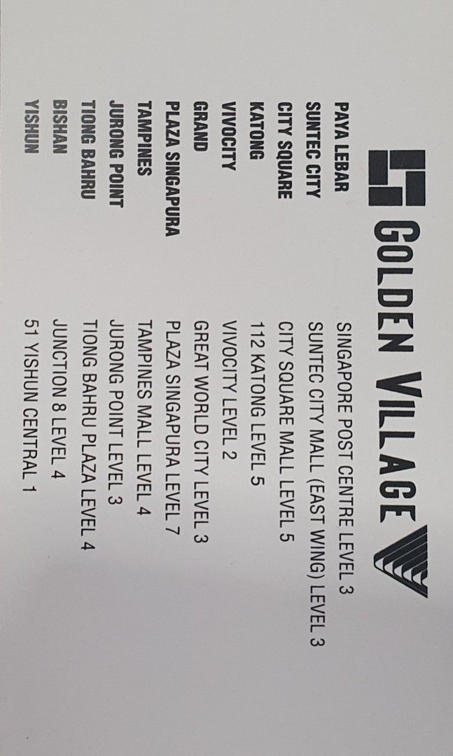 Golden Village Complimentary Pass, Tickets & Vouchers, Vouchers on ...