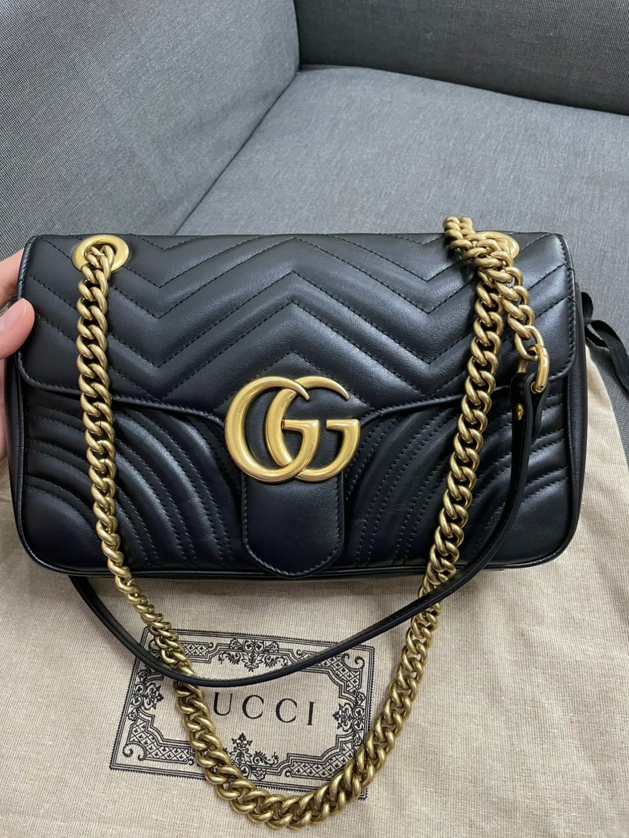 GUCCI 26 marmont 98%new fullset, Luxury, Bags & Wallets on Carousell