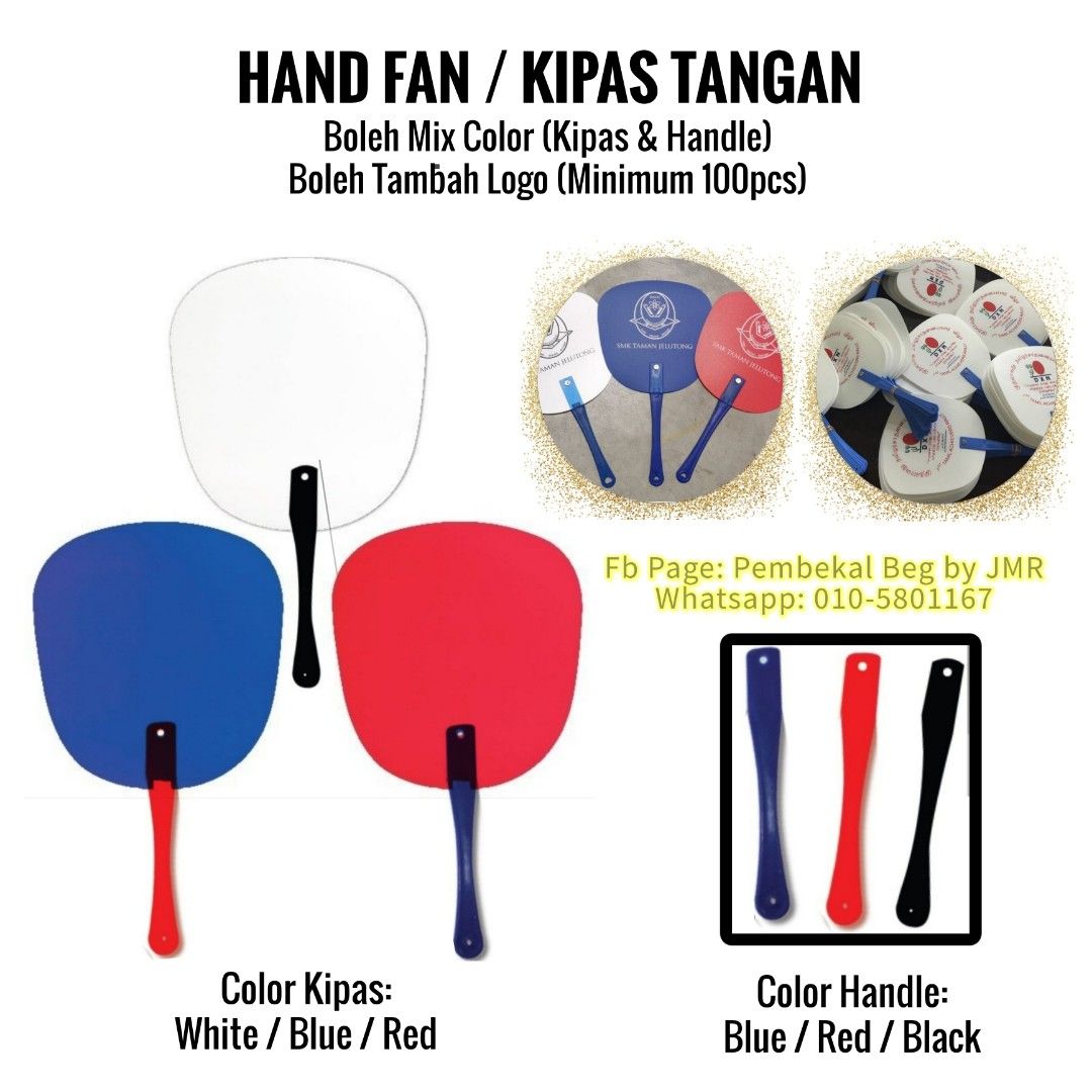Hand Fan Kipas Tangan (can add logo) moq 100pcs, Furniture & Home ...