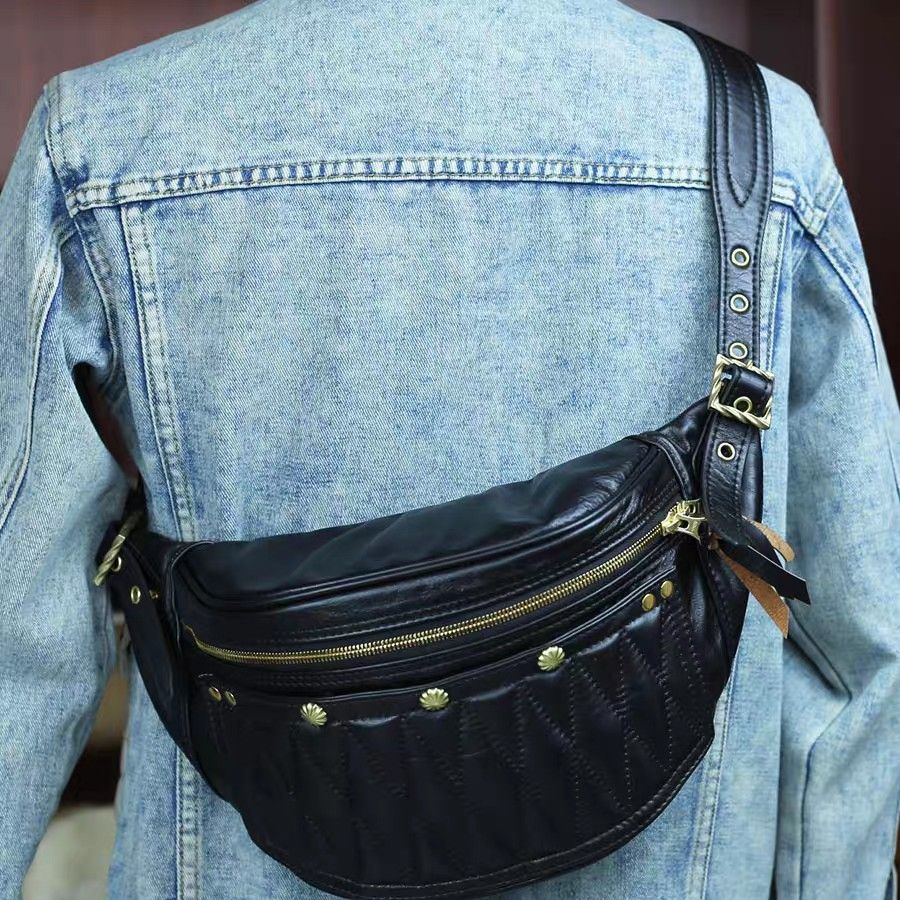 Hanmiis Diamond Pattern Dumpling bag for Harley Davidson Riders, Men's ...