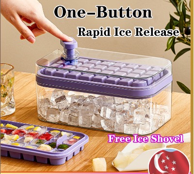 Ice cube maker tray double large ice cube molds quick freezer tray ...