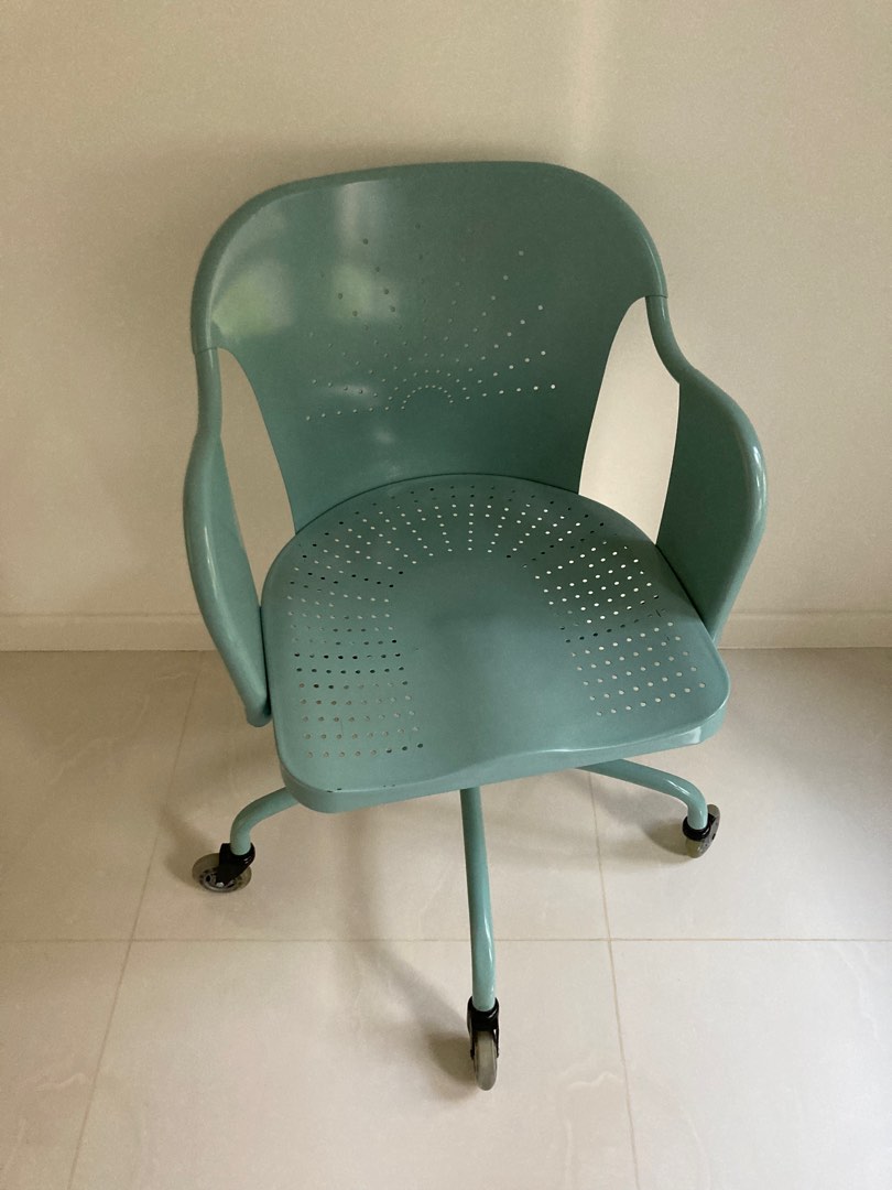 Ikea Roberget Swivel Powder blue chair, Furniture & Home Living ...