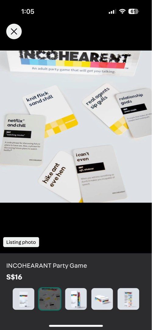 Incohearent Party Game, Hobbies & Toys, Toys & Games on Carousell