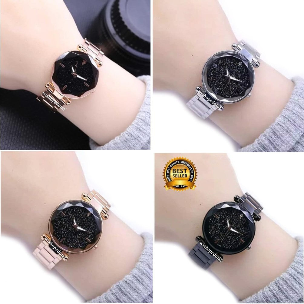 Jam Female Mini Kristal Kasual Glass Stainless, Fesyen Wanita, Jam ...
