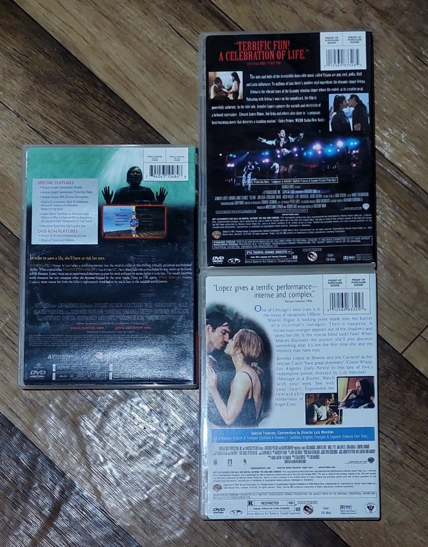 Jennifer Lopez Box Set 3 Movies#The Cell#Angel Eyes#Selena, Hobbies ...
