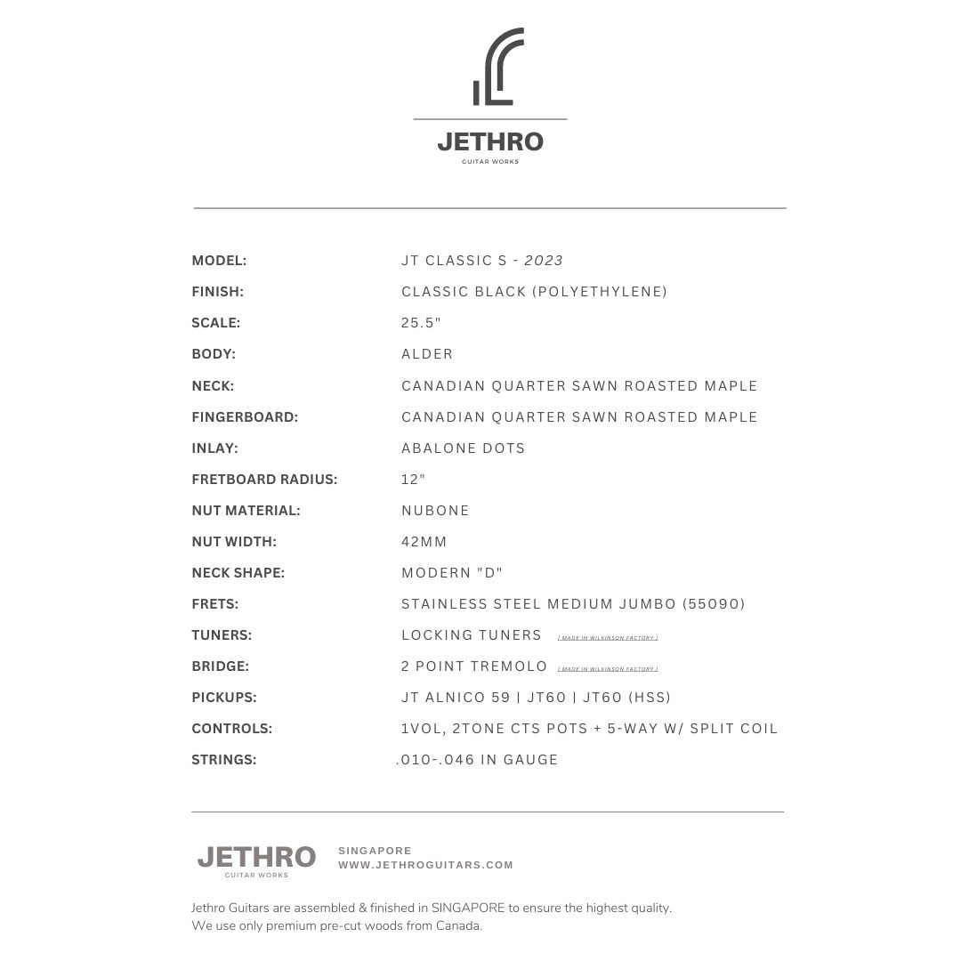 Jethro Guitar Works | Stratocaster Electric Guitar With Roasted Maple ...