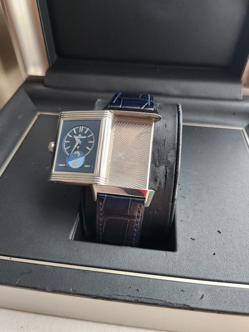 Jlc reverso tribute moon phase, Luxury, Watches on Carousell