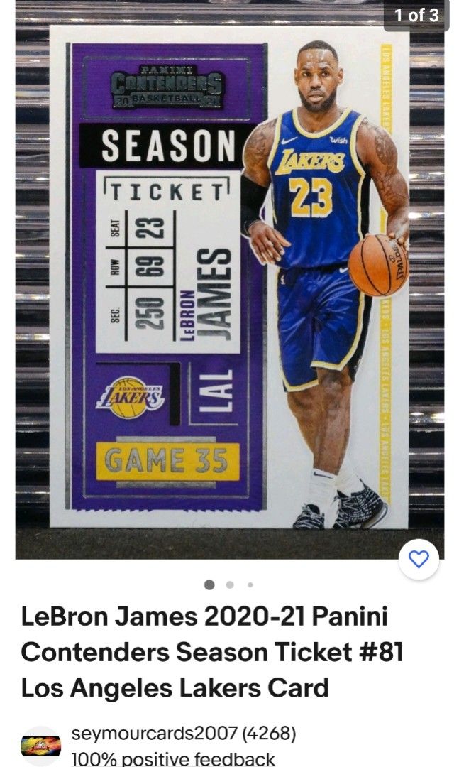 LeBron James 2020-21 Panini Contenders Season Ticket #81 Los Angeles ...