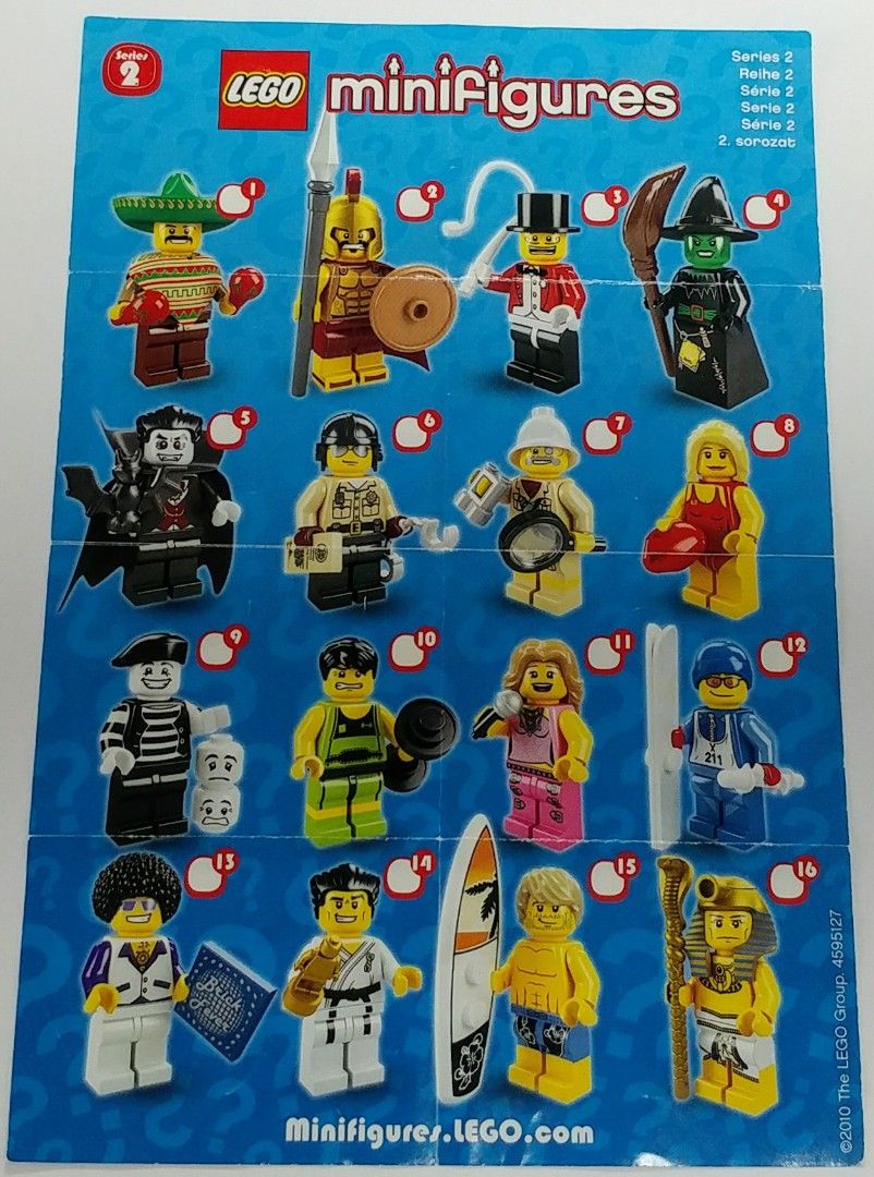 lego 8684 Series 2 Minifigure 全套16隻 連底板所有配件 說明書及包裝袋, 音響器材, 耳機 - Carousell