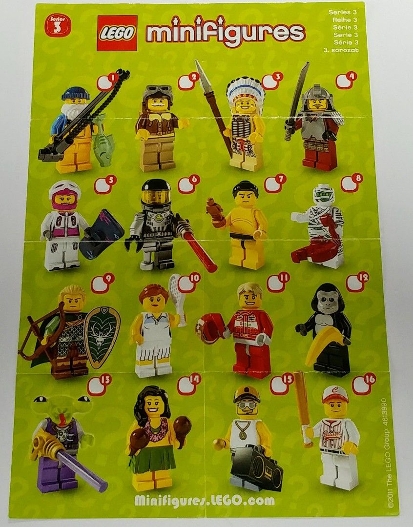 lego 8803 Series 3 Minifigure 全套16隻 連底板所有配件 說明書及包裝袋, 音響器材, 耳機 - Carousell