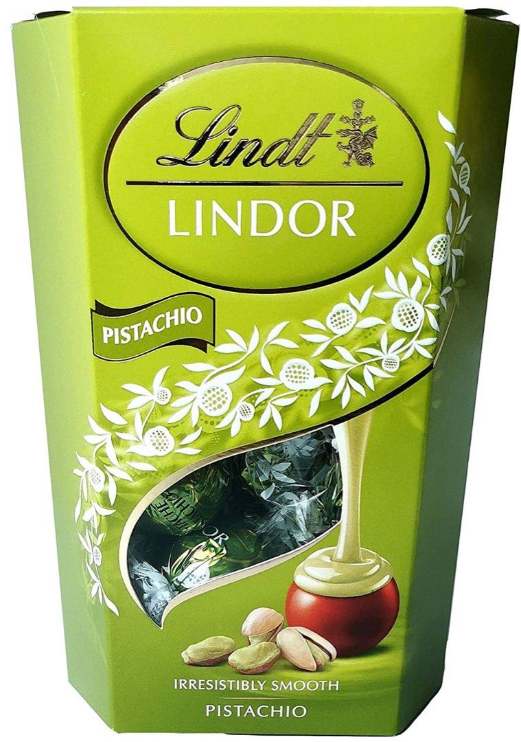 LINDT LINDOR PISTACHIO CHOCOLATE 200GRAMS, Food & Drinks, Packaged ...