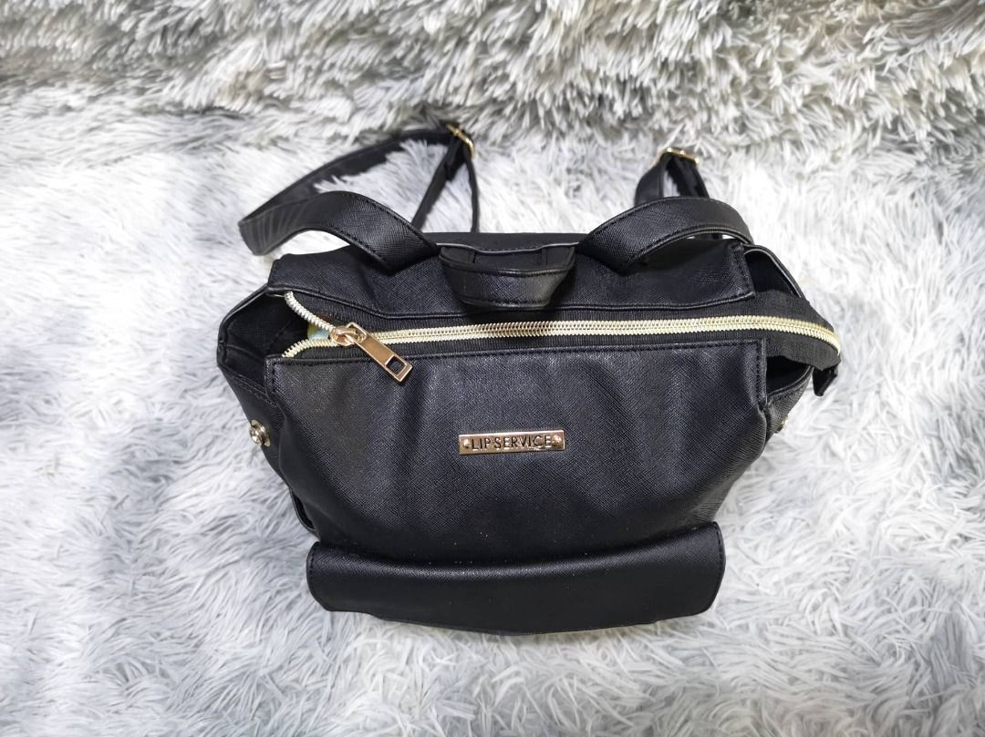 Lip Service Black Leather Two Way Backpack Bag on Carousell