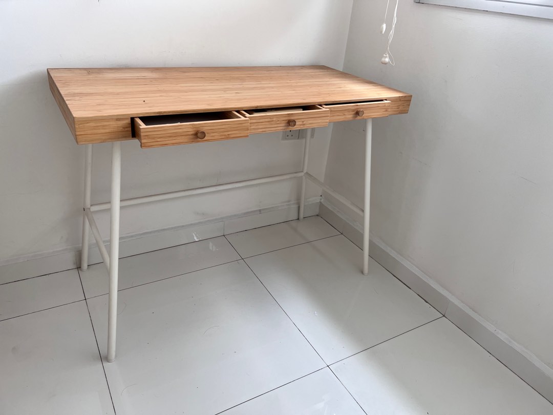 Move out sale: Ikea slim study table, Furniture & Home Living ...