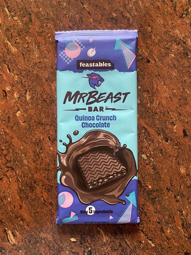 Mr Beast Feastables Chocolate Bar, Health & Nutrition, Health ...